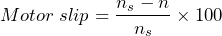 Induction motor slip calculator