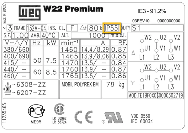 Ingress protection rating or IP rating (IEC 60529)